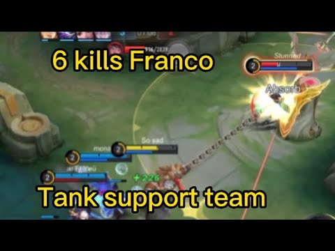 6 kills Franco /Mobile Legends/ Tank support team #gaming # ...