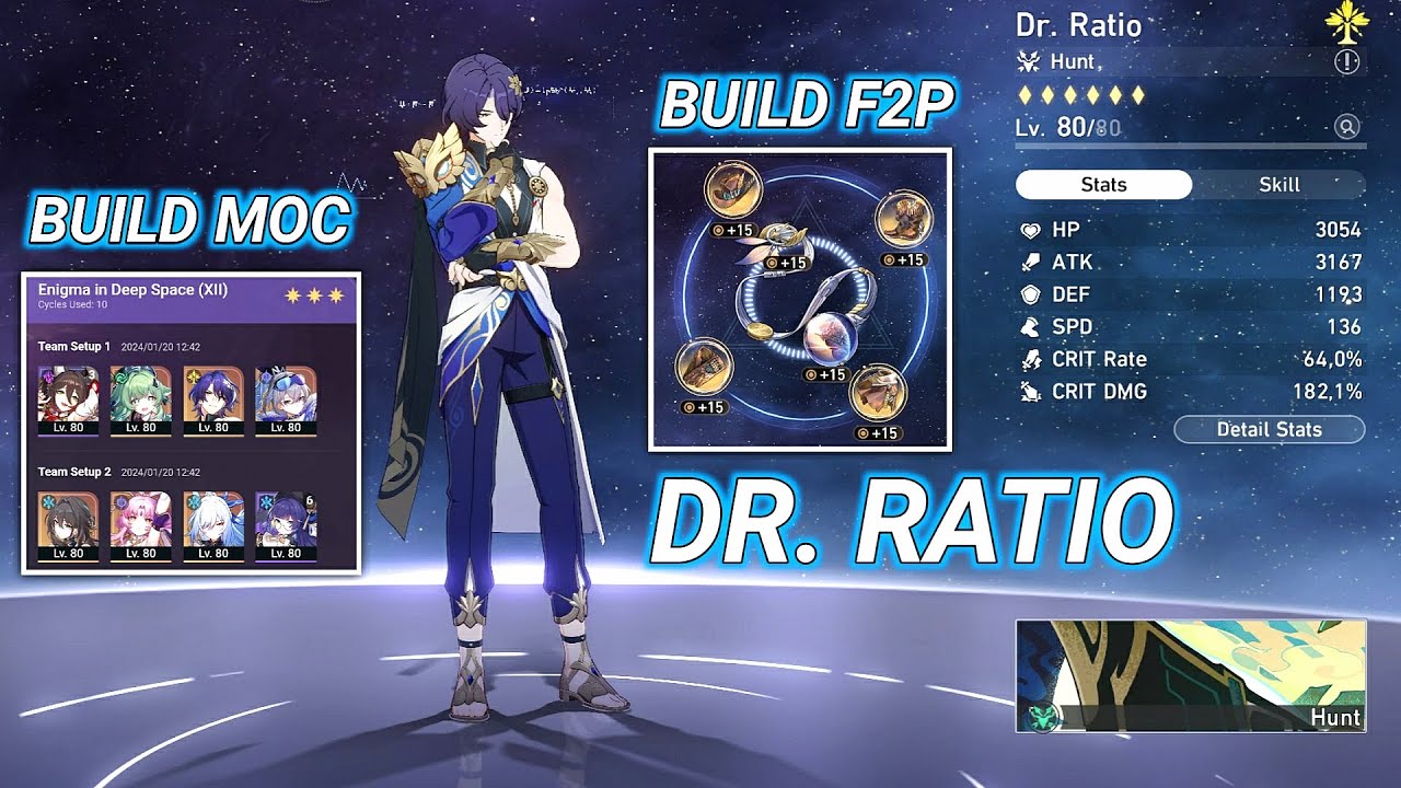 DR. RATIO E0 Build F2P for MoC 12 (Full Star) | Honkai: Star Rail - YouTube