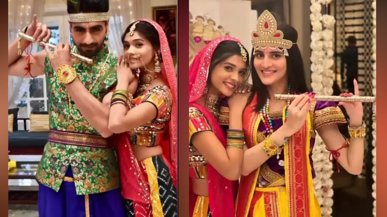 Harshad Chopda Turn Krishna For Her Radha Pranali Rathod Shooting Set ...