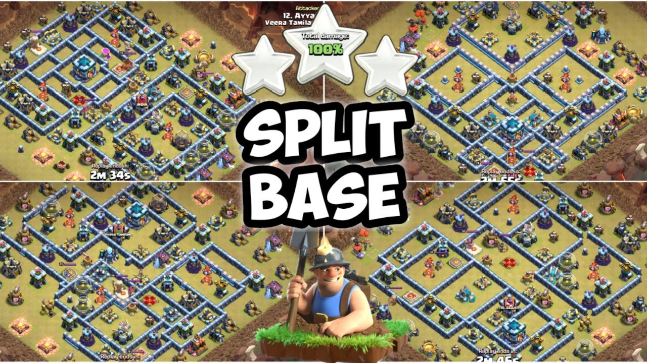 Popular Th13 Split War Base 3 Star #50 | Hybrid Attack Strategy | How ...