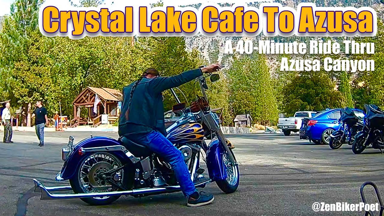 Crystal Lake Cafe To Azusa Thru The Canyon on a Harley Softail - YouTube
