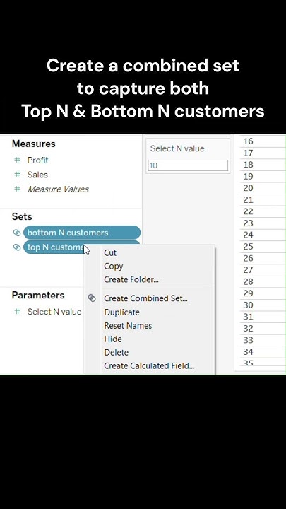 Tableau: Show Top N & Bottom N Customers on One Sheet using SET - YouTube
