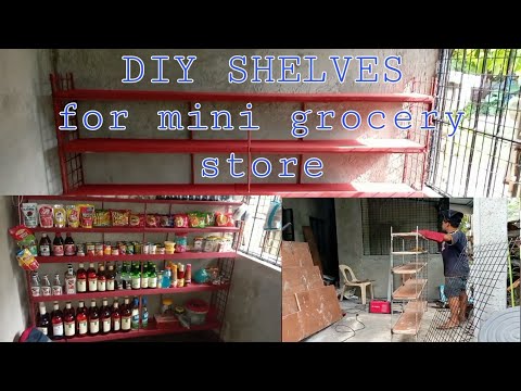 DIY SHELVES for mini grocery store - YouTube
