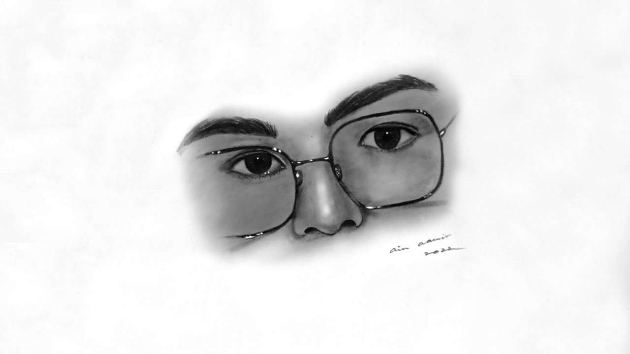 Girl with Spectacle | Random Pencil realistic drawing - YouTube