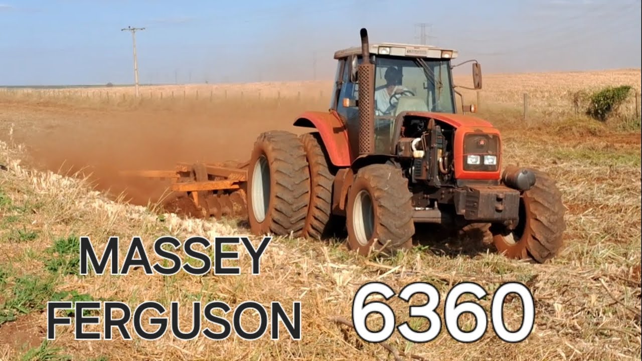 MASSEY FERGUSON 6360 NA GRADE ARADORA PESADA - YouTube