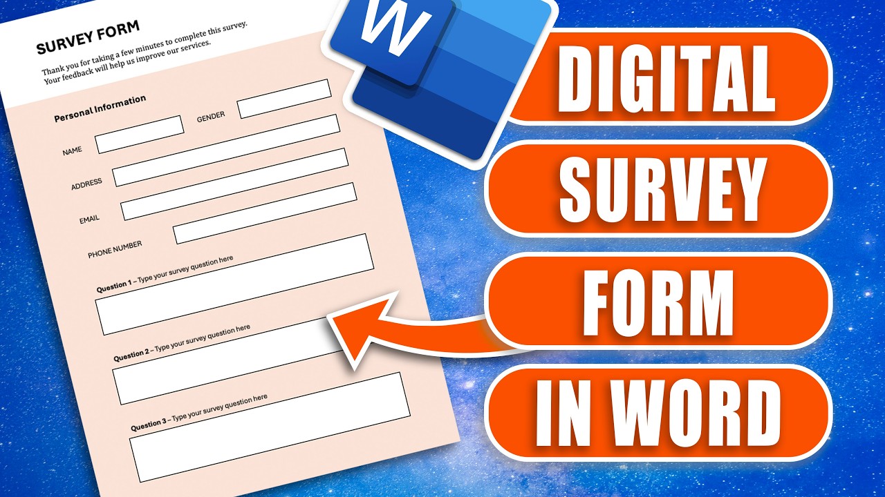 Create a Fillable Survey Form in MS Word — Step-by-Step - YouTube