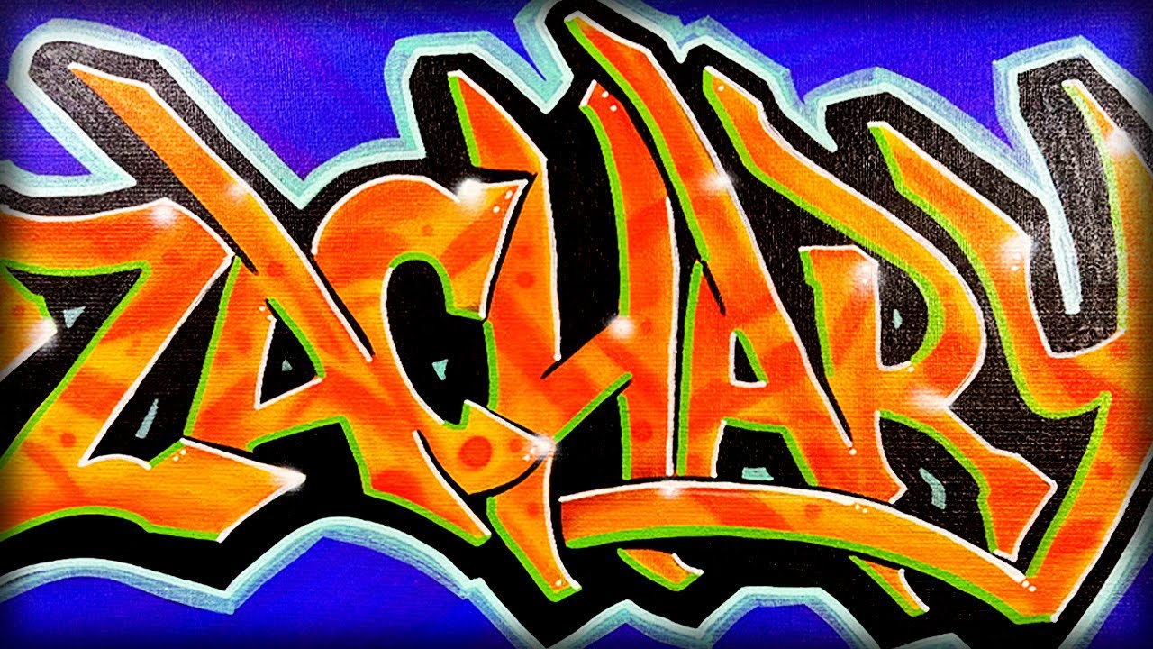 How to Airbrush Graffiti Letters - Zachary - YouTube
