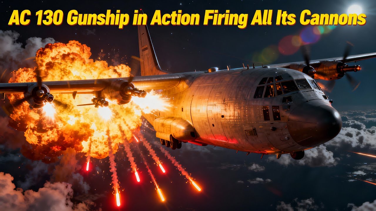 AC 130 Gunship in Action Firing All Its Cannons. - YouTube