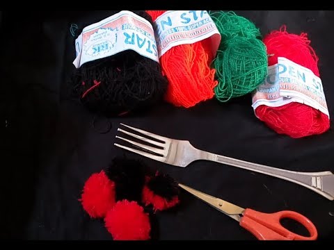How to Make Fork Pom Poms - YouTube