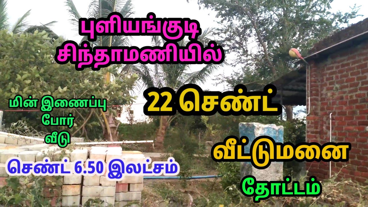 புளியங்குடி/22செண்ட் வீட்டுமனை (EB,Bore, Room Door no, Full Fencing ...