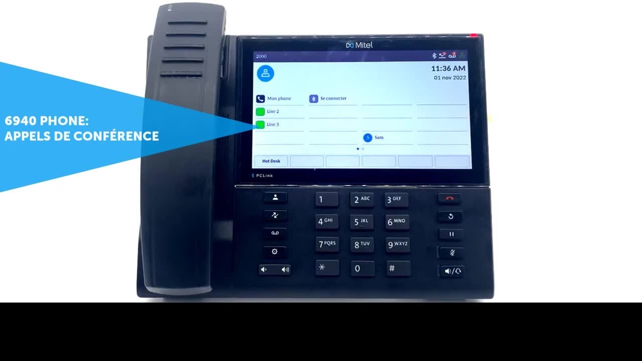 6940 Phone: Appels de Conférence: MiVoice Business - YouTube