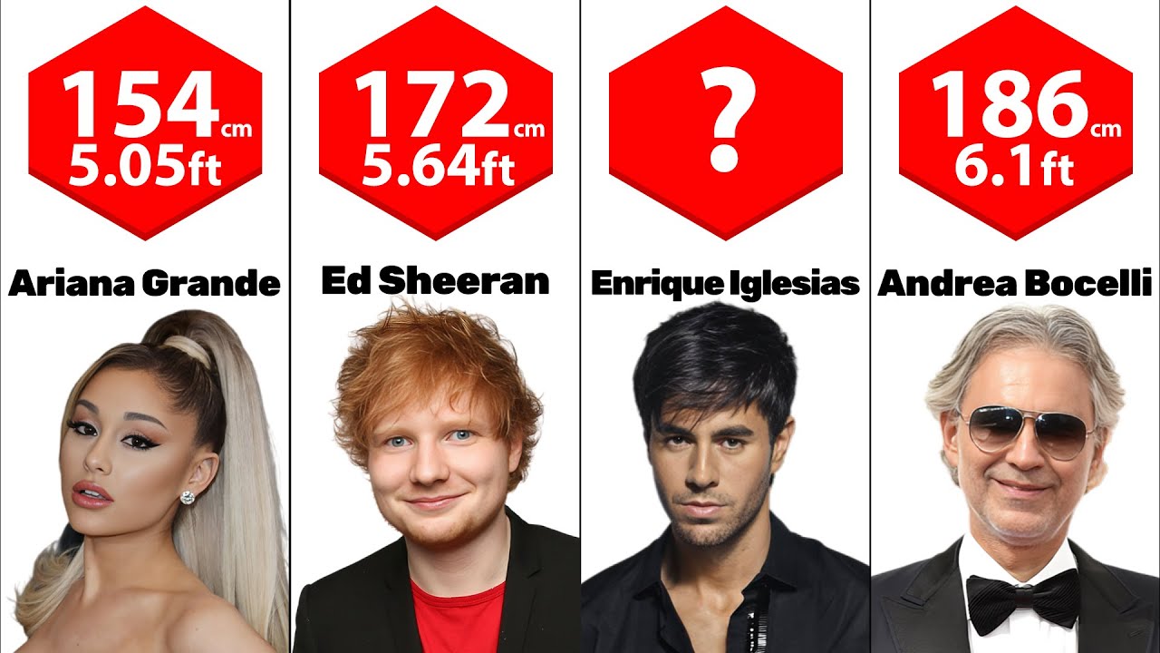 Famous singers height comparison/shortest to tallest comparison - YouTube
