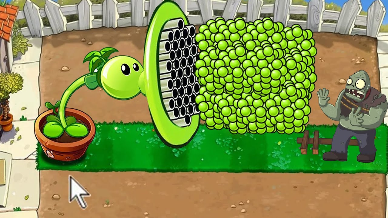 Best strategy Plants vs Zombies I PVZ1 Hack_SUPER PEASHOOTER V.I.P vs ...
