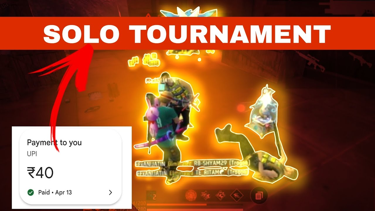 ₹40 solo tournament of free fire | How to make money from free fire ...