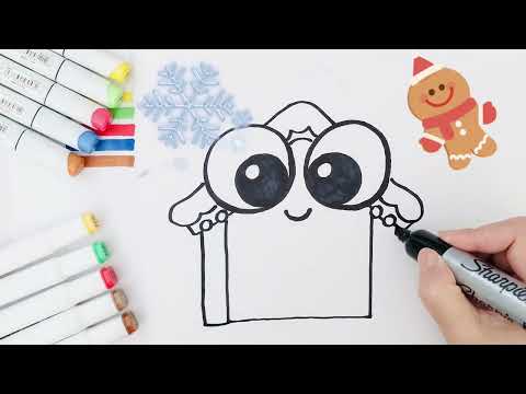 How to Draw A Cute Gingerbread House 🏠 | Christmas House Easy drawing ...