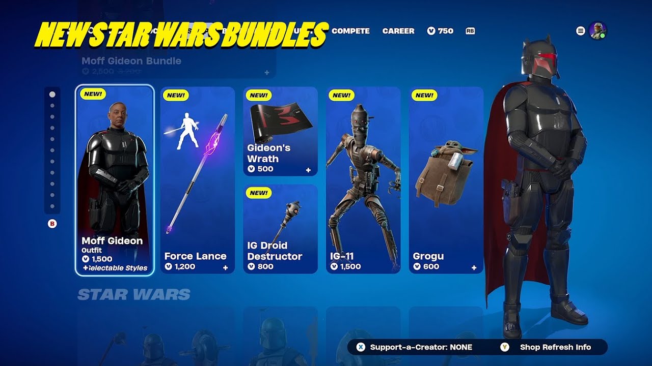 FORTNITE x STAR WARS-NEW MOFF GIDEON & IG-11 BUNDLES - YouTube