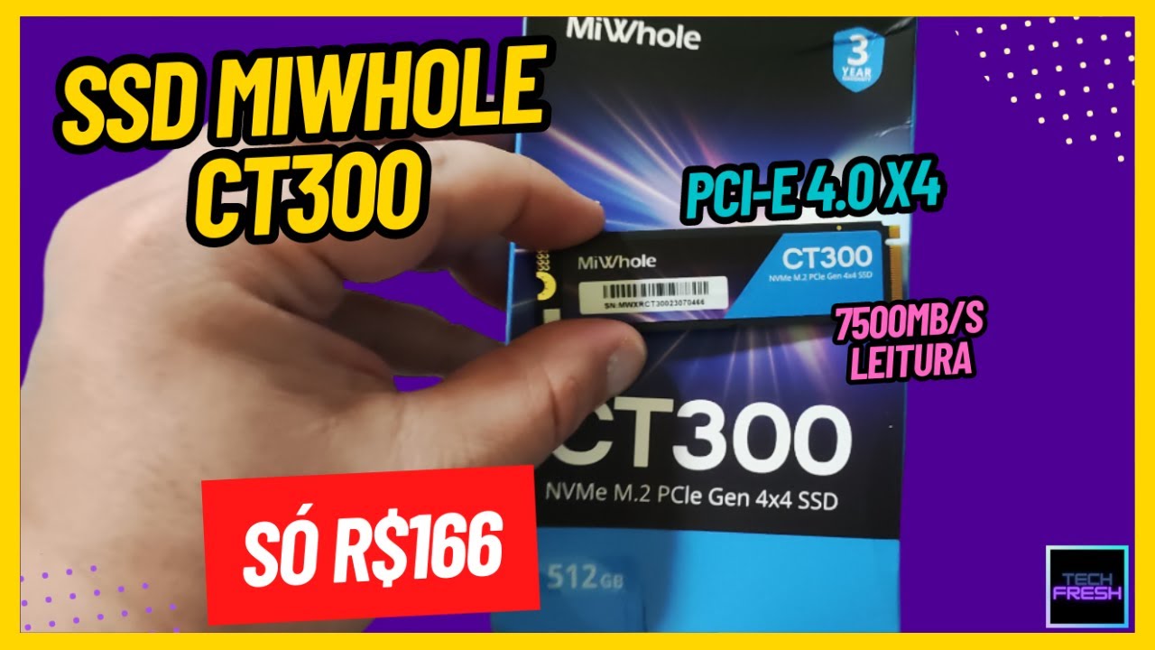 SSD NVME MIWHOLE CT300 UNBOXING E PRIMEIROS TESTES! PCI-E 4.0 x4 POR ...