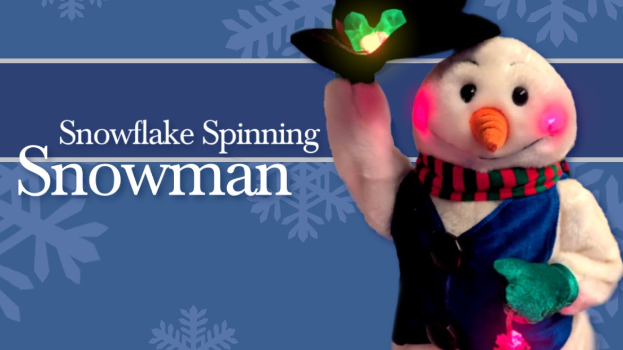 Gemmy Snowflake Spinning Snowman (Blue Vest, Red Base) - YouTube