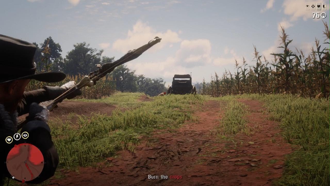 Red Dead Redemption 2 Burn the crops bow only - YouTube