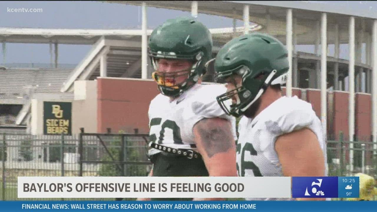 Baylor offensive line feeling good ahead of season start - YouTube