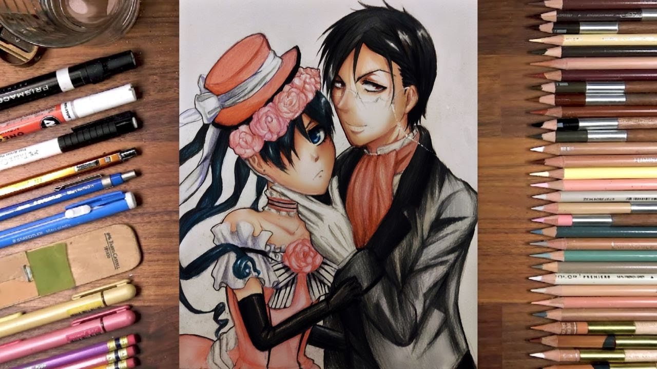 Drawing Black Butler - Sebastian and Ciel | AnthaArts - YouTube