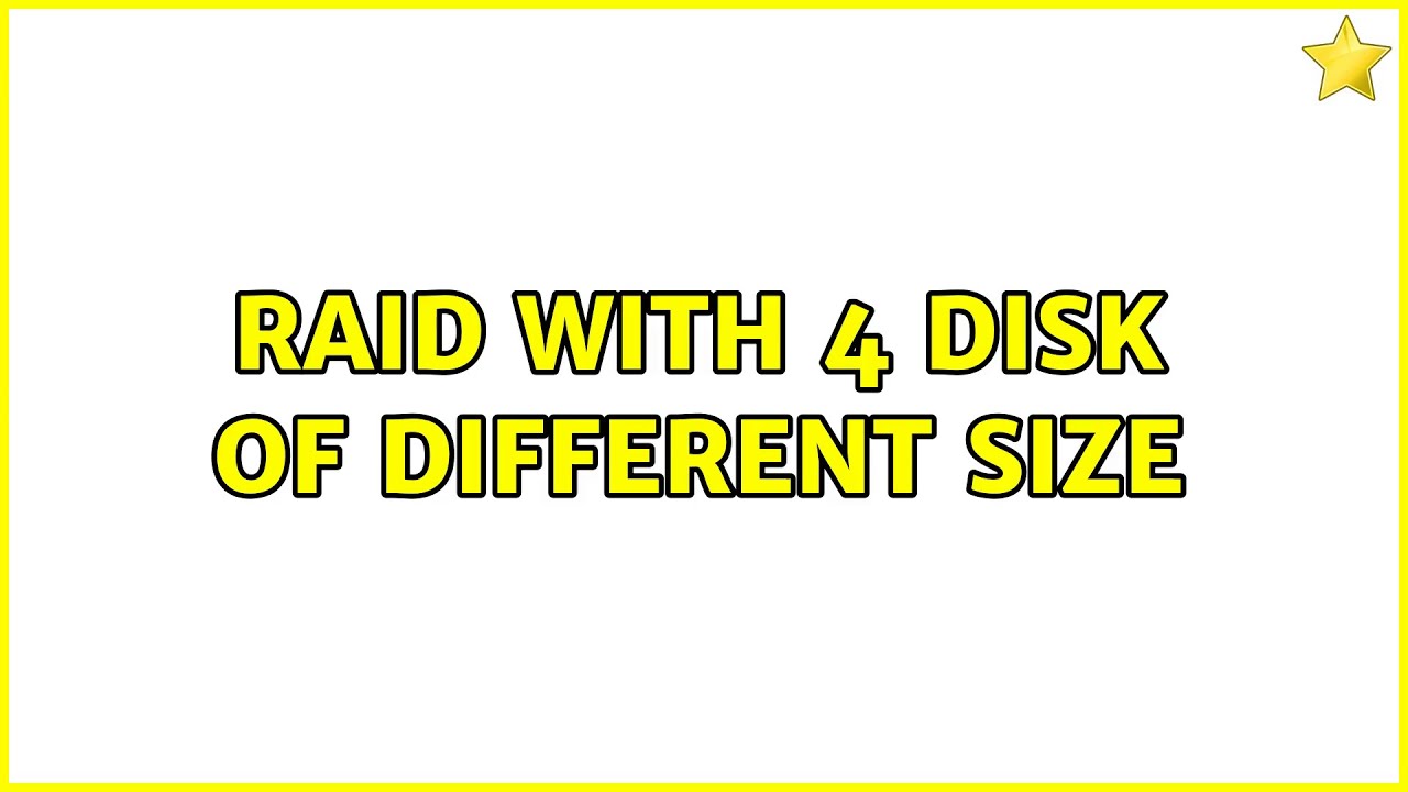 Raid with 4 disk of different size - YouTube