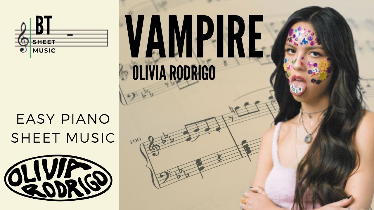 VAMPIRE - Olivia Rodrigo - Easy Piano Sheet Music - YouTube