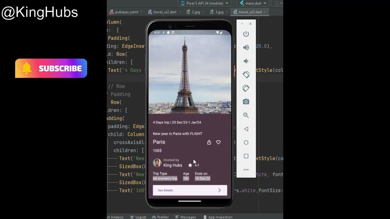 Travel UI Design in Flutter + Speedcoding - Day 3 - YouTube