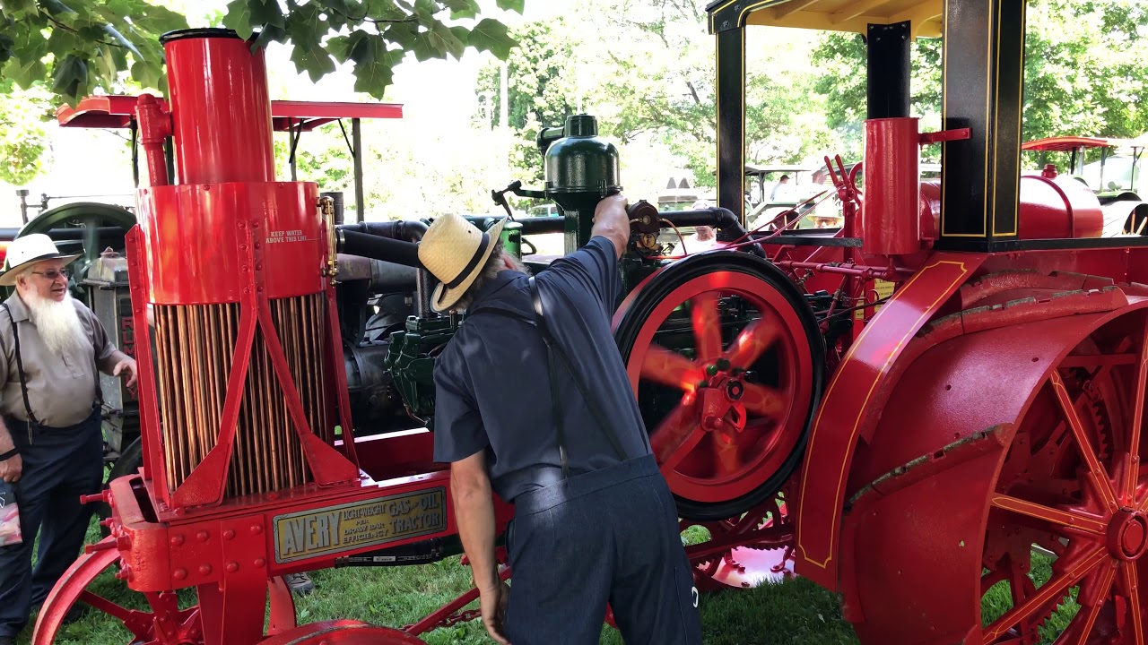 Starting AVERY tractor. Tractor show. Burton. Ohio. 2019. - YouTube