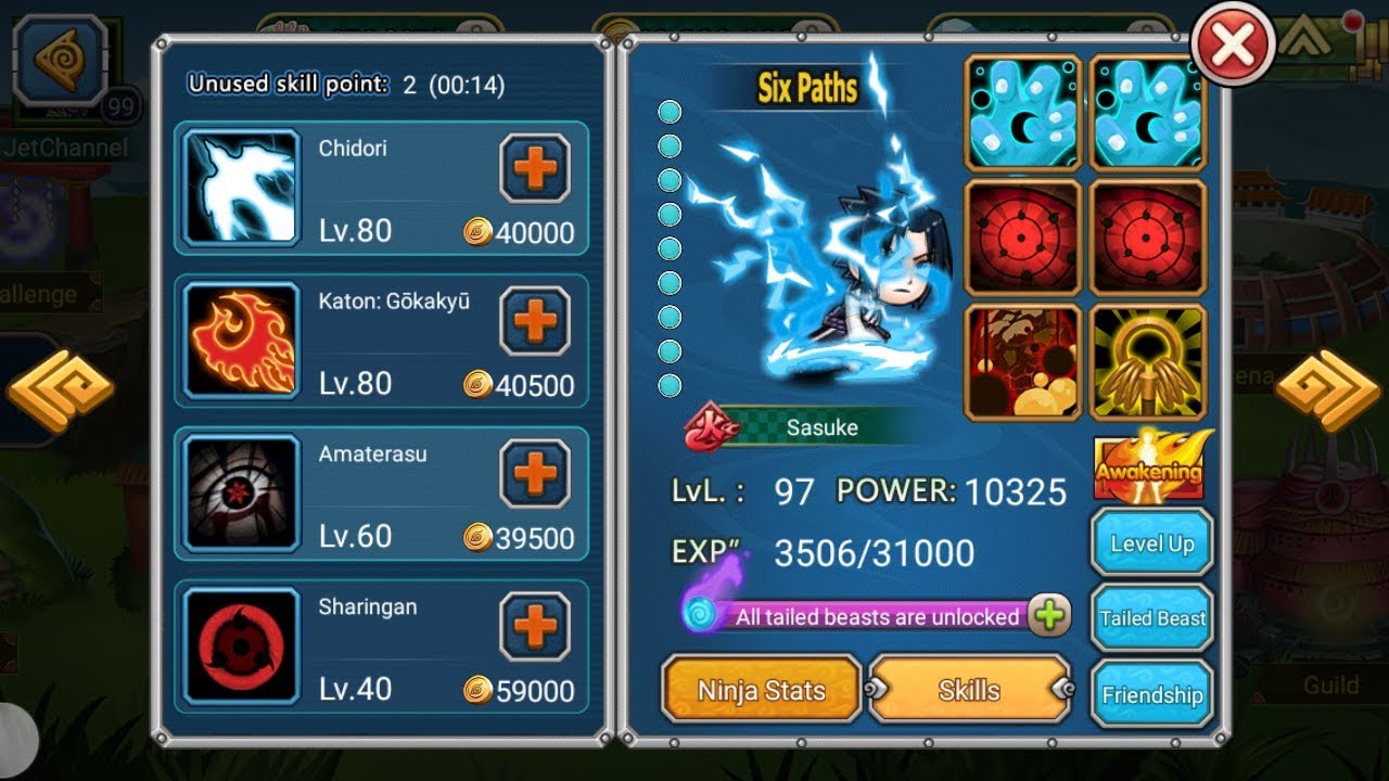 Upgrade Sasuke Uchiha to Six Paths | Ninja Rebirth - Monster Legend ...