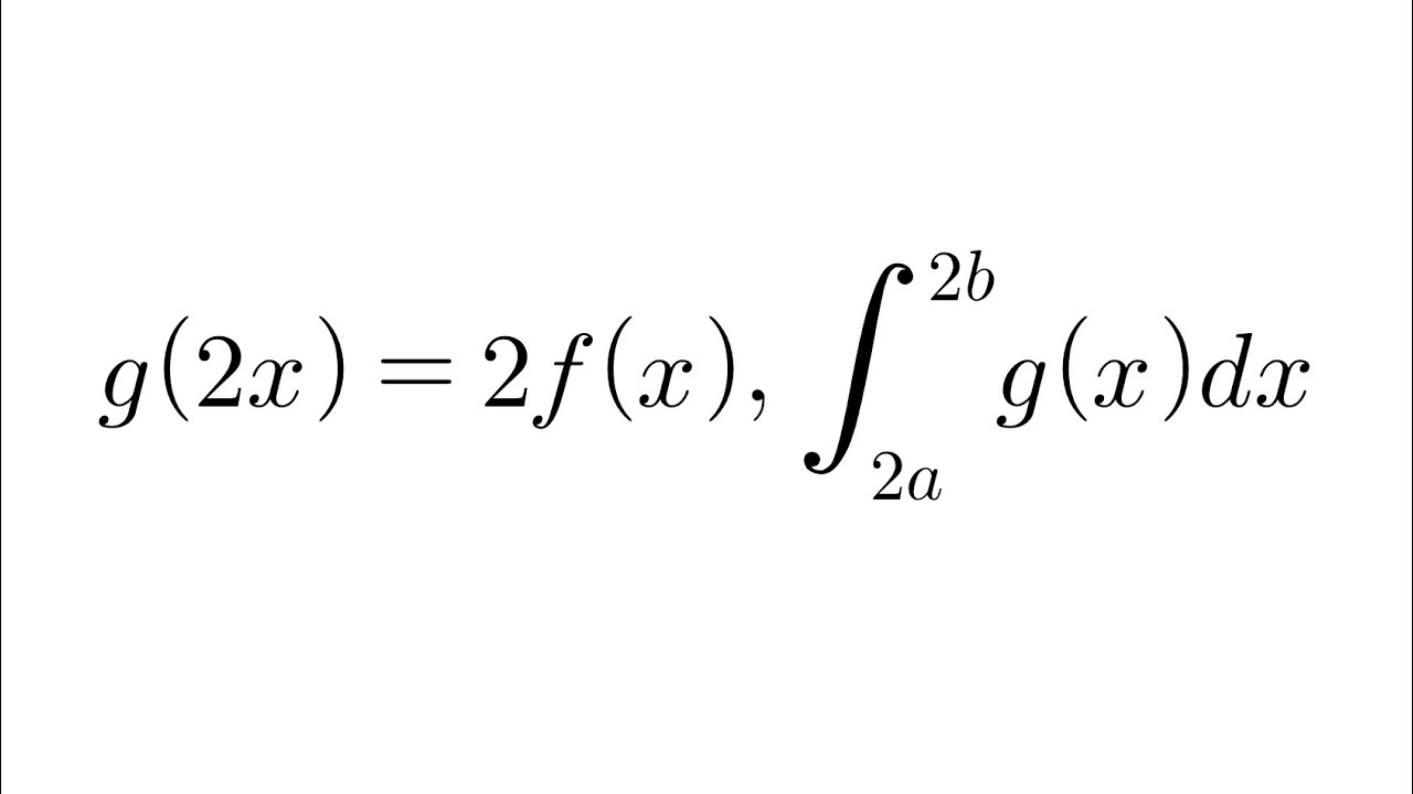 g(2x)=2f(x)일 때 f(x)와 g(x)의 관계 그리고 정적분 - YouTube