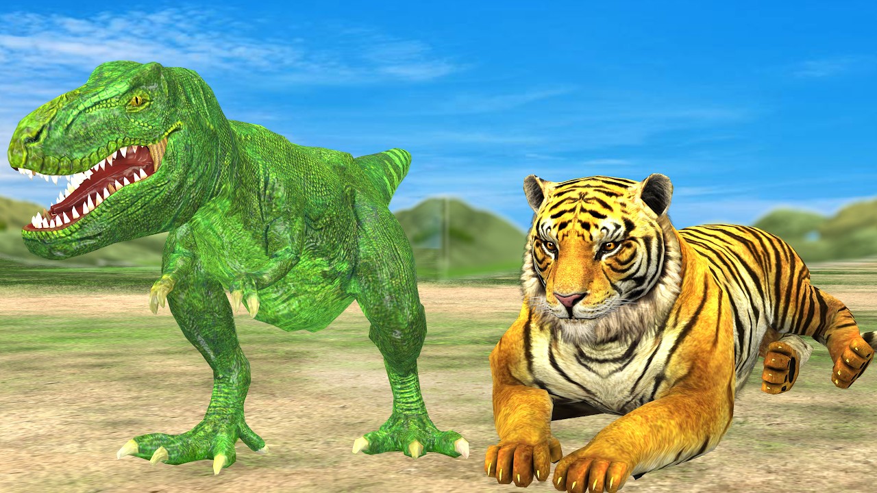 Giant Tiger Vs Zombie Wolf Attack Cow Cartoon Buffalo Save By Woolly ...