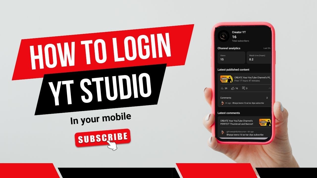 How to login yt studio in mobile | mobile Mai yt studio kese login kare ...