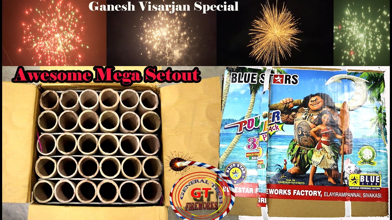 Awesome Mega Setout| Power Pack 30 Bluestar Fireworks - YouTube