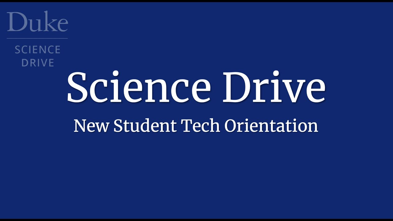 Science Drive Service Desk New Student Orientation - YouTube