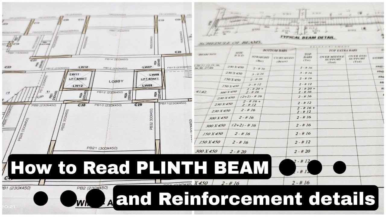How to read plinth beam drawing | Beam reinforcement details ...