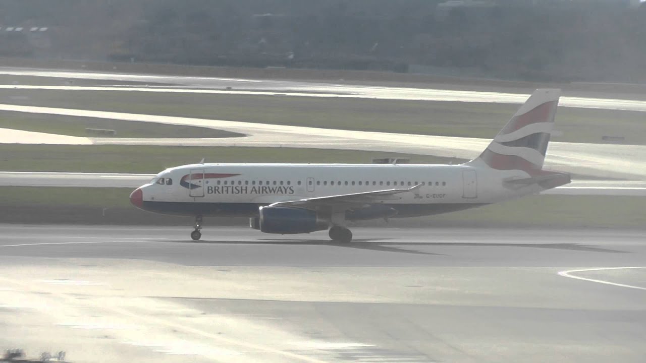 British Airways with red Nose Airbus A319 landing Hamburg Airport - YouTube