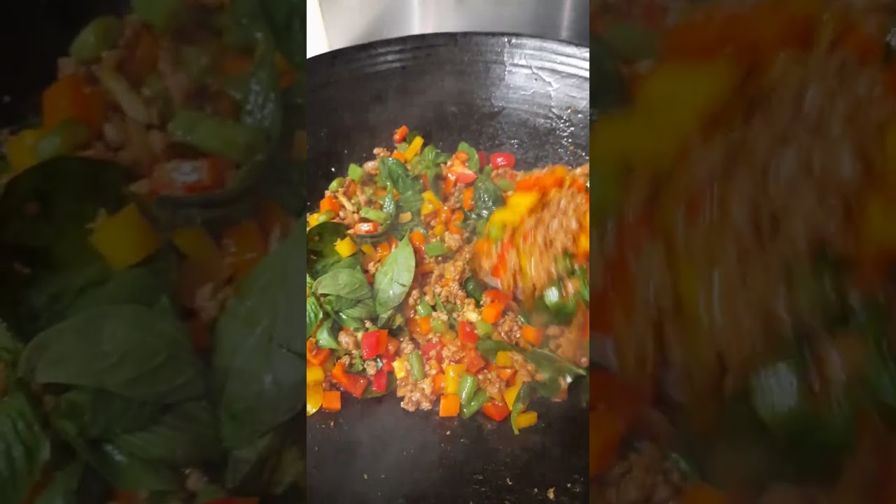 Assorted Vegetables Basel Leaves In Minced Pork - YouTube
