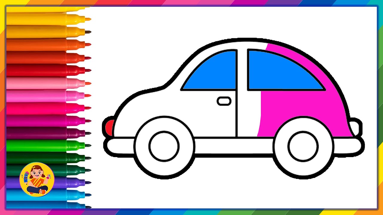 Drawing car for kids 🚙🚗 how to draw cute car for kids & toddlers ...