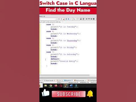 Input week number and print week day using switch case - YouTube