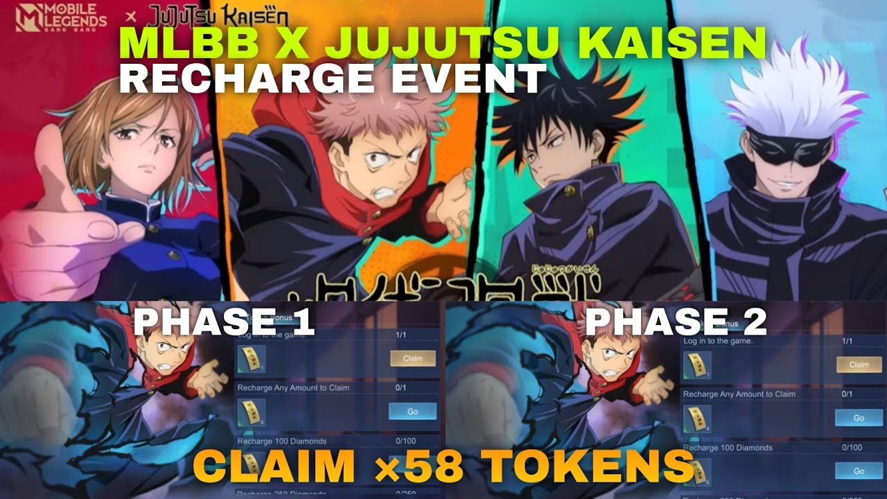 PHASE 1&2 MLBB X JUJUTSU KAISEN RECHARGE EVENT! MOBILE LEGENDS BANG ...