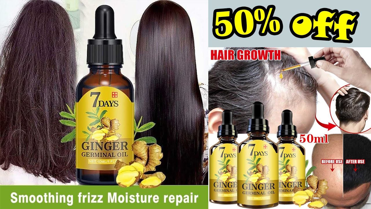 7 day Ginger Hair Growth Nutrient Solution Hair Loss Treatment Essential Oil for Men Women New ...