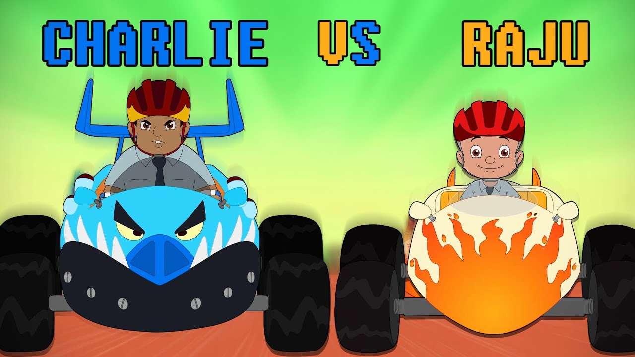Mighty Raju Vs Charlie - Car Racing | Cartoons for Kids in YouTube ...