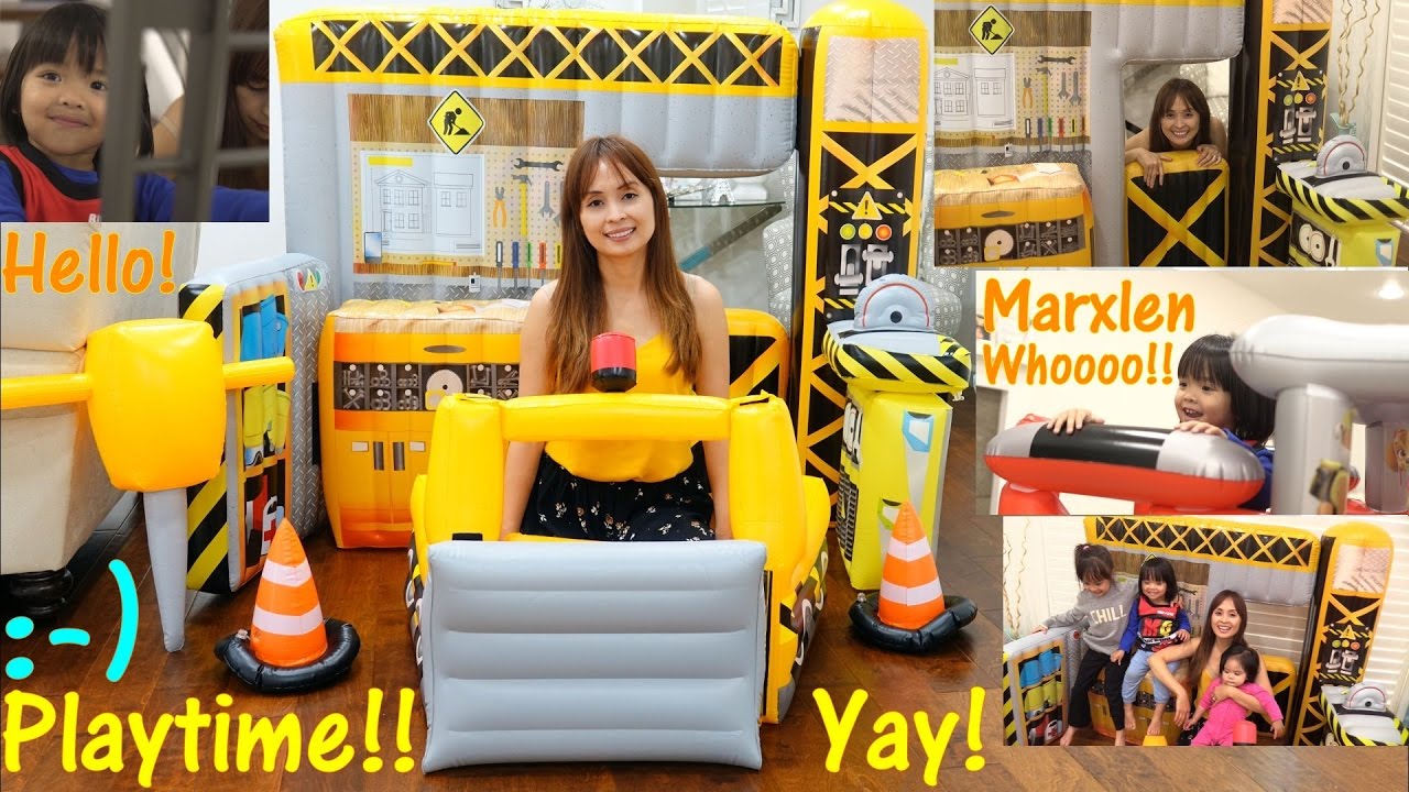 Inflatable Play Tent for Kids Unboxing and Playtime. Construction ...