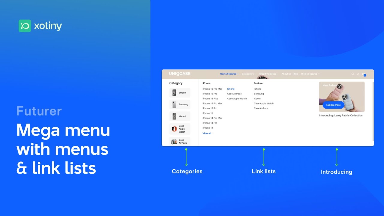 How to Build a Mega Menu with Categories & Link Lists - Futurer Shopify ...