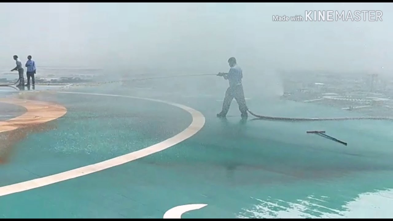 Helipad foam system operation - YouTube