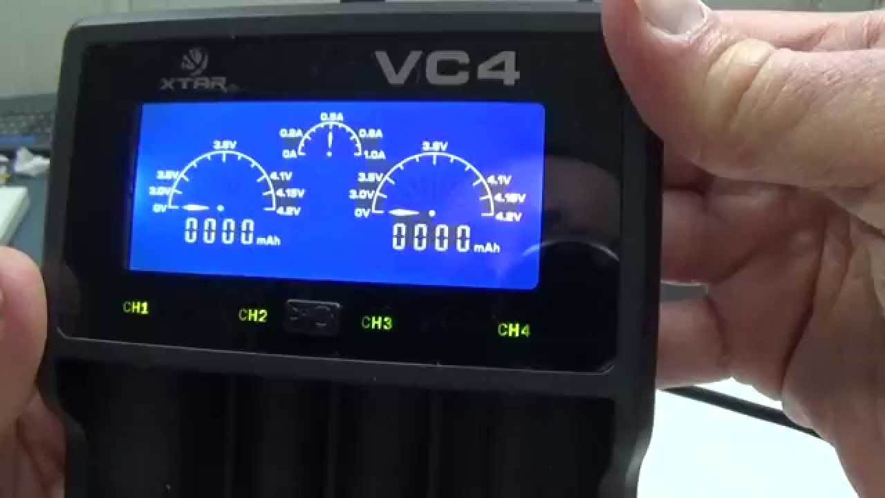 XTAR VC4 Lithium/NiMH Battery Charger Review - YouTube