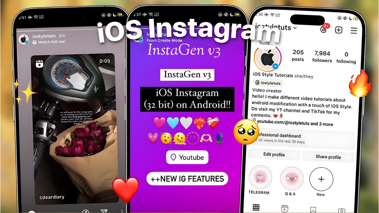 InstaGen v3 iOS Style Instagram (32 Bit Version) on Android - YouTube