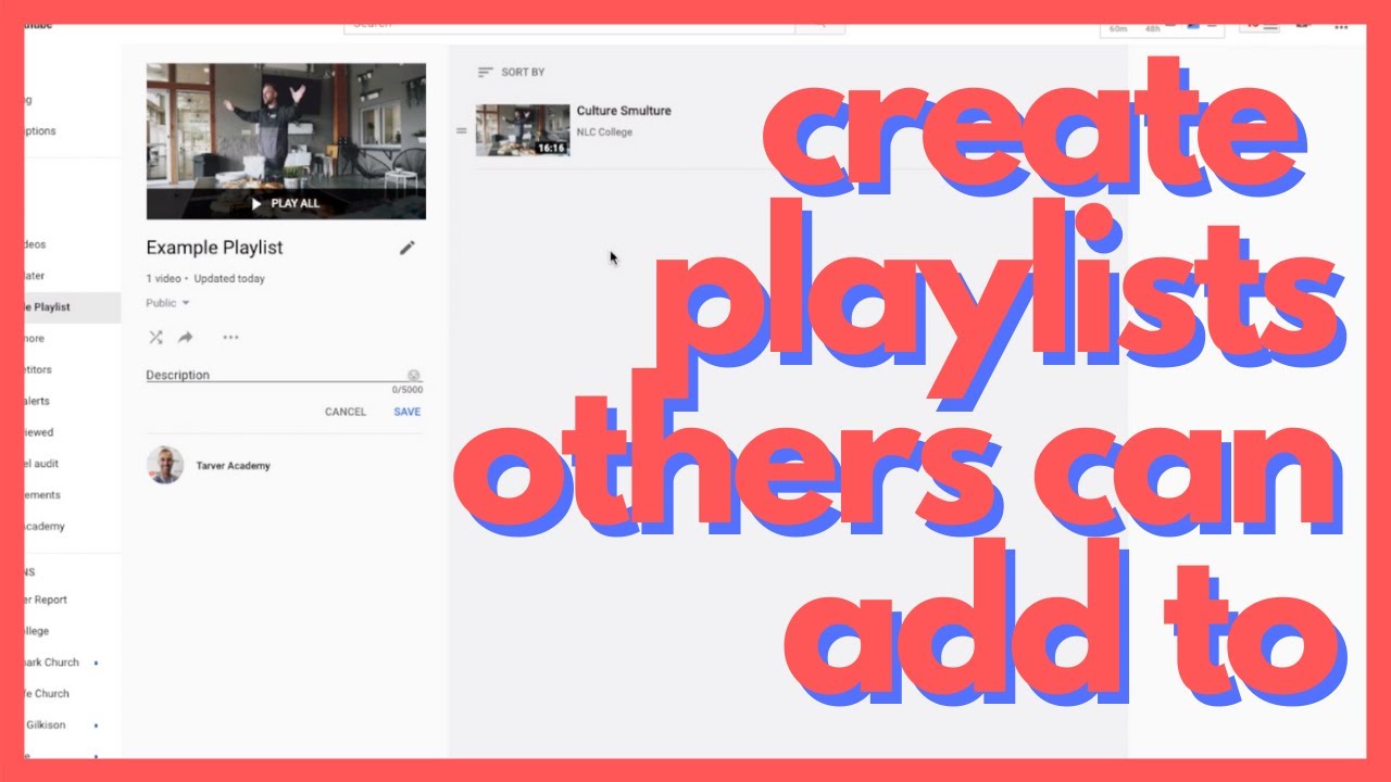 How to Create a Collaborative YouTube Playlist - YouTube
