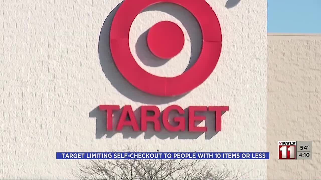 Target limiting self-checkout to people with 10 items or less - YouTube